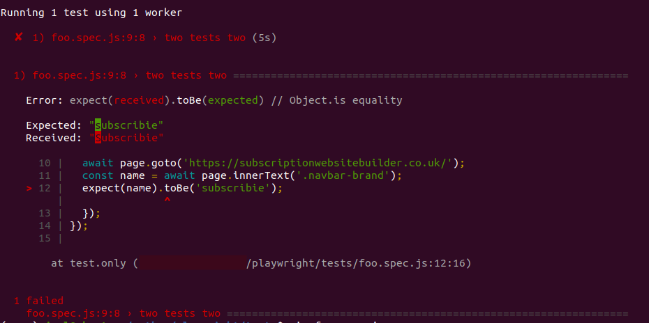 Playwright tutorial example configuration