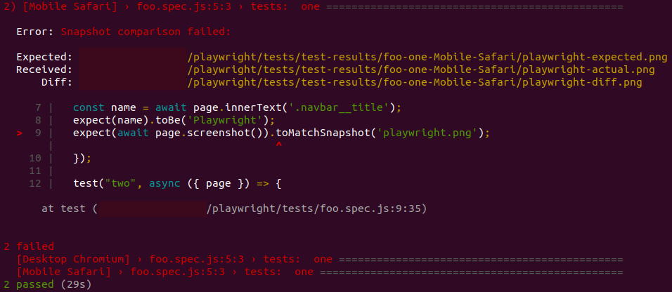 Playwright tutorial example configuration